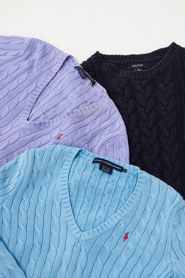 Urban Renewal Vintage Branded Cable Knit Jumper | Urban Outfitters UK