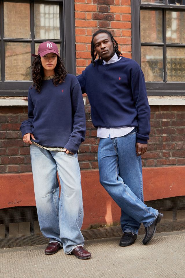 Urban Renewal Vintage Dark Blue Branded Knit Jumper | Urban Outfitters UK