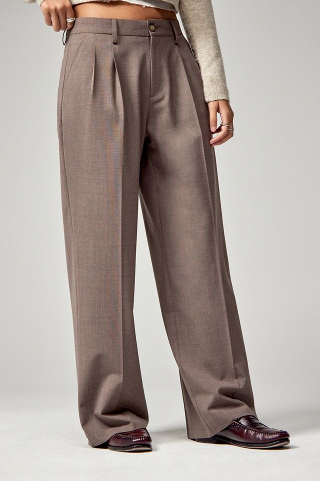 Urban Renewal Light Brown Low Rise Ash Trousers | Urban Outfitters FR