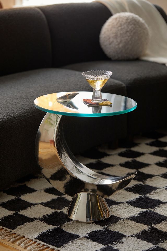 Silver Crescent Moon Table | Urban Outfitters UK
