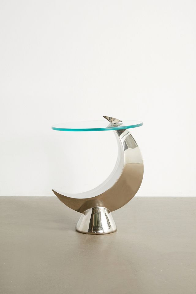 Silver Crescent Moon Table | Urban Outfitters UK