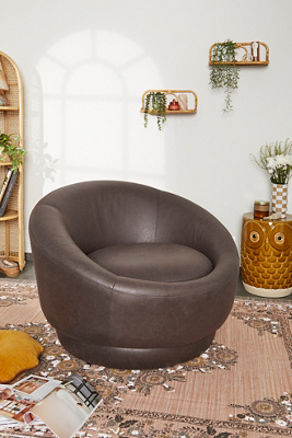 Helio Faux Leather Swivel Chair | Urban Outfitters UK