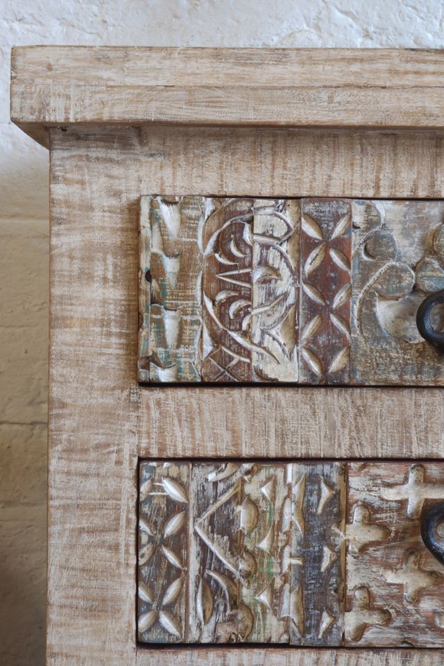 Urban Renewal Vintage 3-Drawer Carved Hardwood Chest Of Drawers | Urban ...