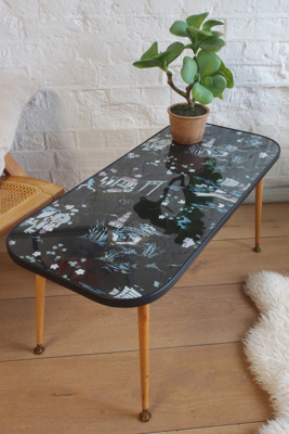 Urban Renewal Vintage Printed Top Pin Leg Coffee Table | Urban ...