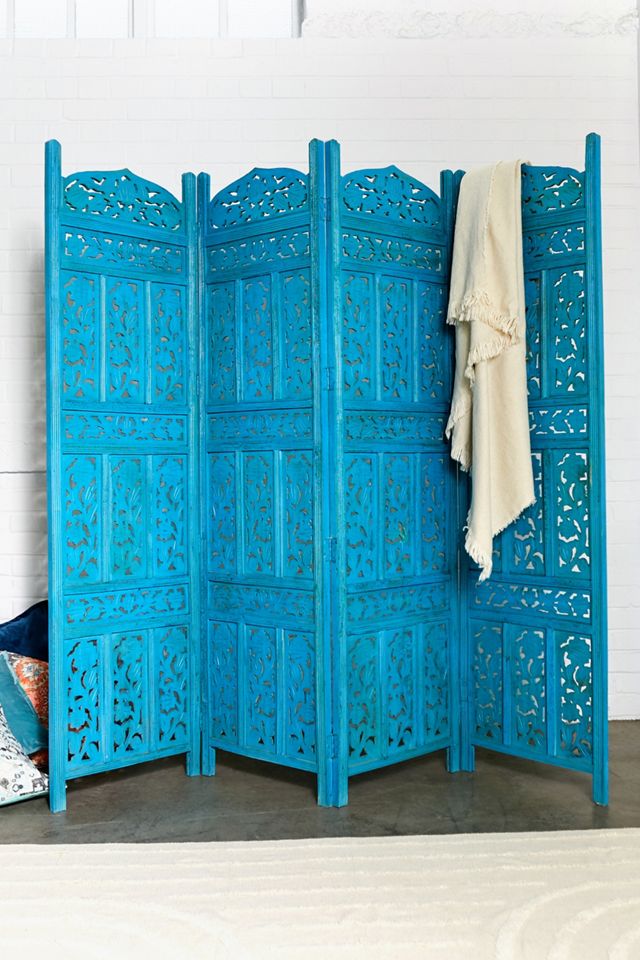 Hand-Painted Turquoise Screen | Urban Outfitters UK