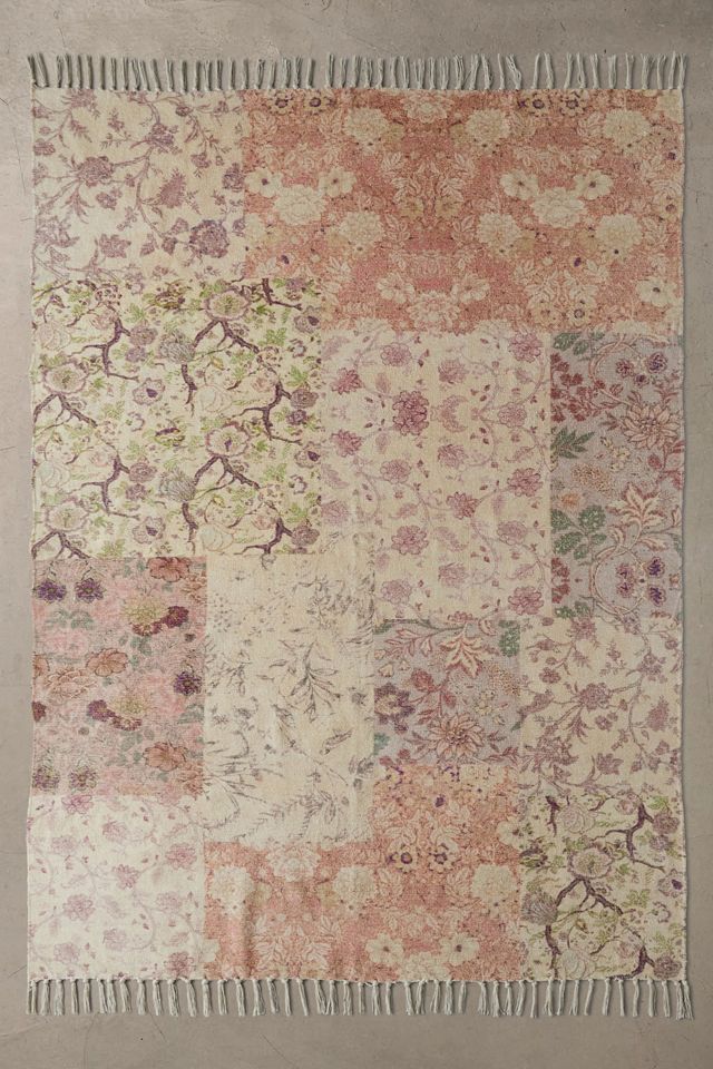 Mia Pink Patchwork 5x7 Rug | Urban Outfitters UK