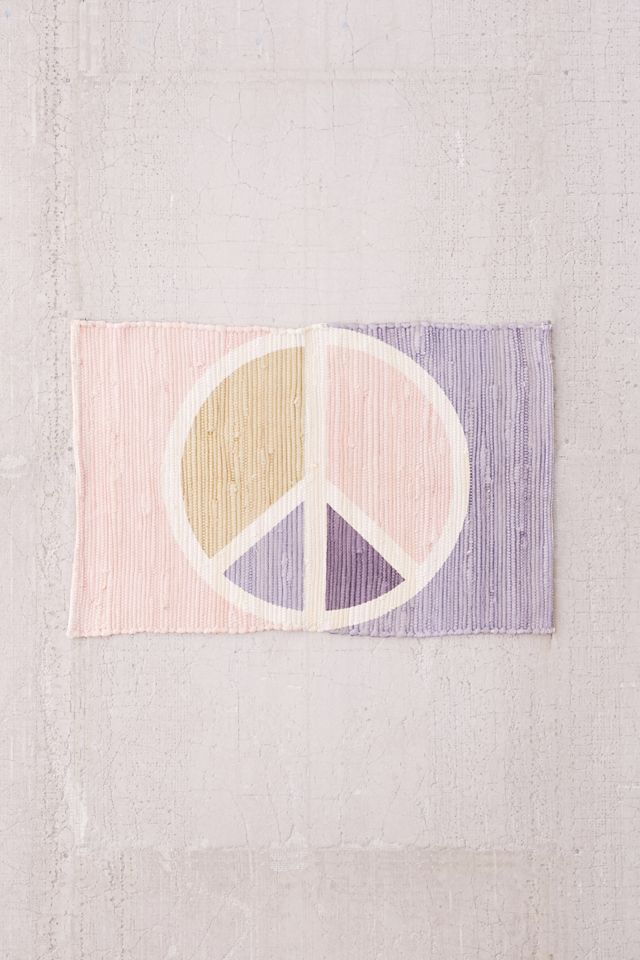Peace Sign Woven 2x3 Rug | Urban Outfitters UK