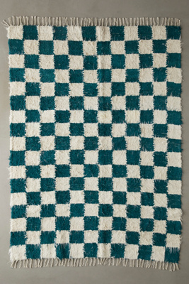 Checkerboard Green 5x7 Rug | Urban Outfitters UK