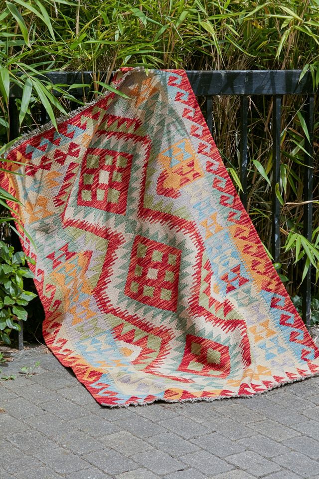 One-of-a-Kind Multi-Colour Kilim 3x5 Rug | Urban Outfitters UK