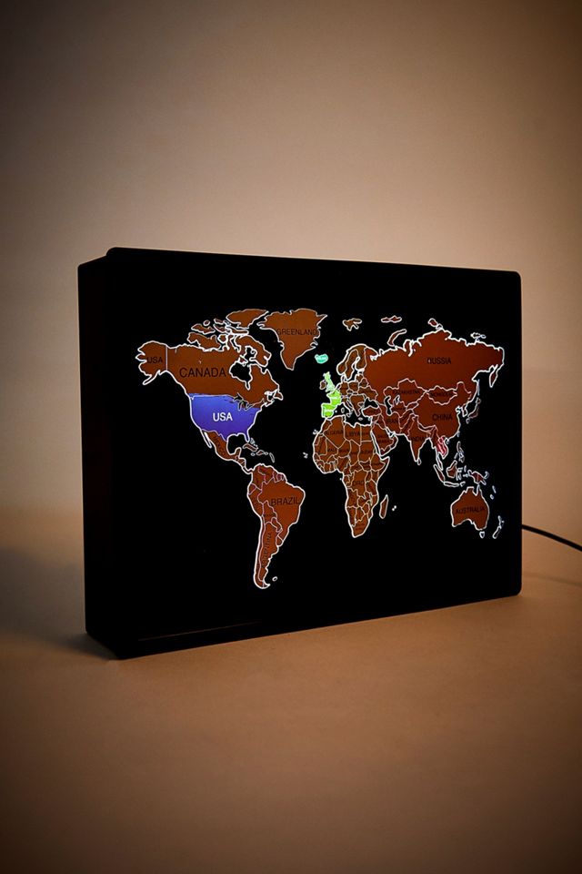A4 Light Box Scratch Travel Map | Urban Outfitters UK