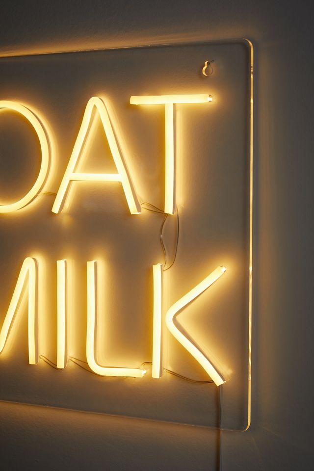 Oat Milk Neon Light Sign | Urban Outfitters UK