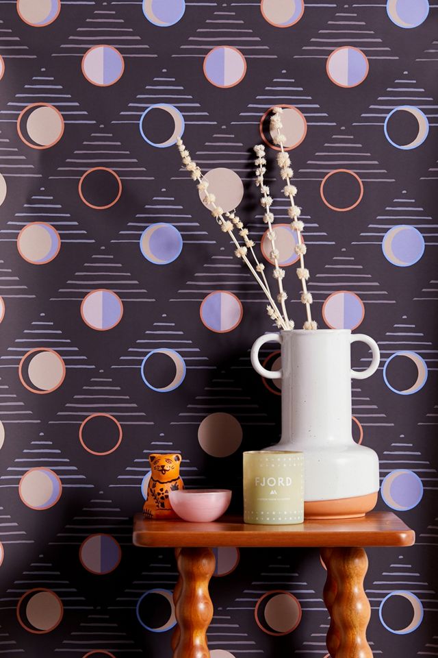 Navy Geo Moon Removable Wallpaper | Urban Outfitters UK