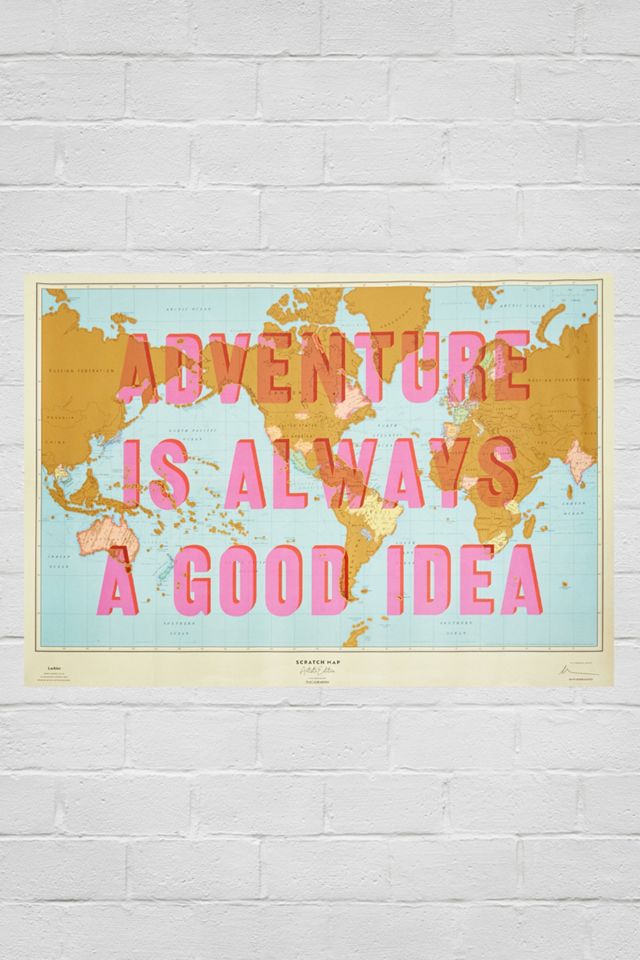 Limited Edition Adventure Scratch Off World Map | Urban Outfitters UK