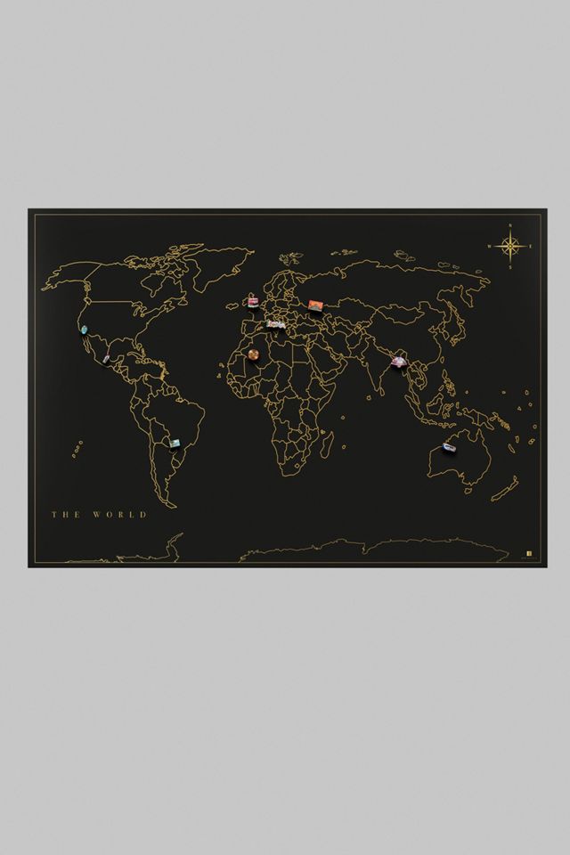 Magnet Collector World Map | Urban Outfitters UK