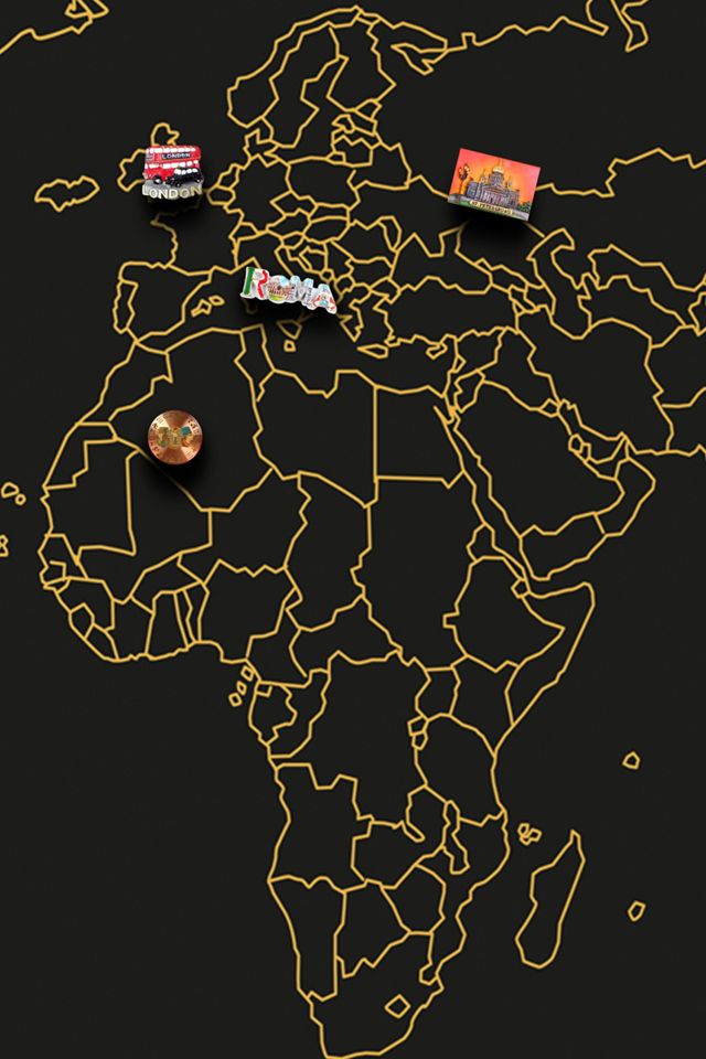 Magnet Collector World Map | Urban Outfitters UK