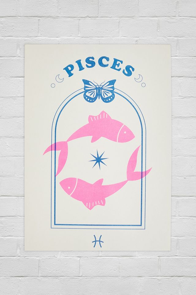 Pisces A4 Zodiac Poster | Urban Outfitters UK
