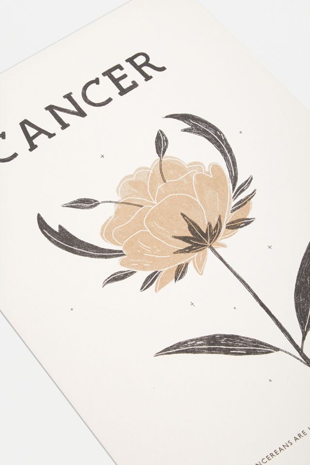 Cancer Zodiac Flower Wall Art Print | Urban Outfitters UK