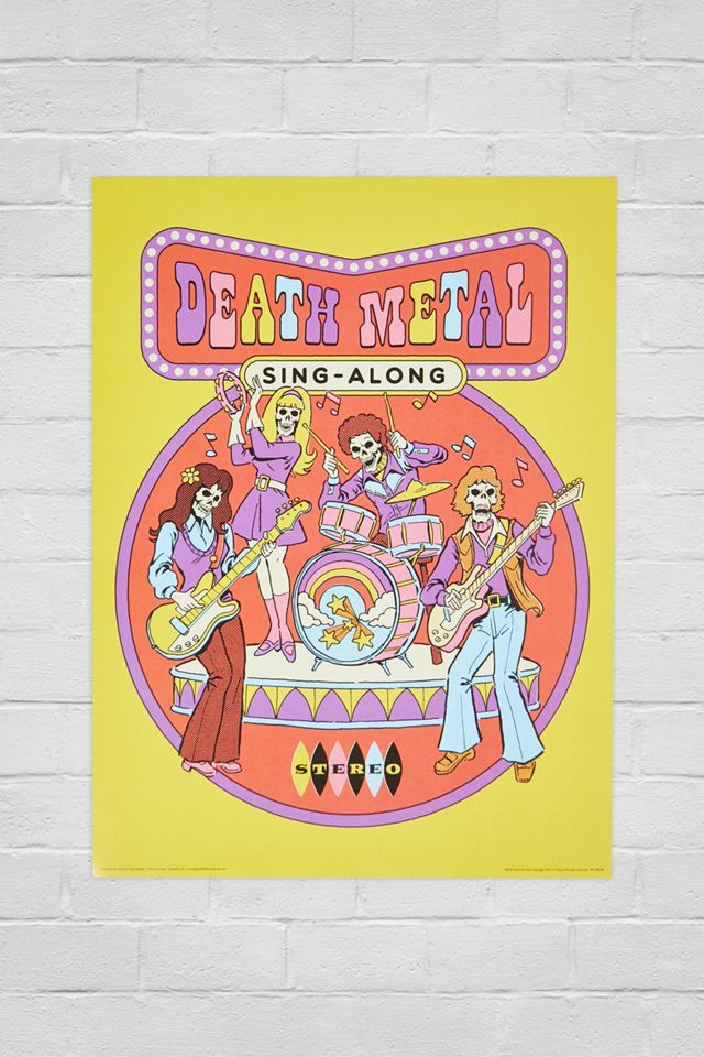 Steven Rhodes Death Metal Sing-A-Long Poster | Urban Outfitters UK
