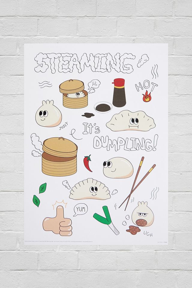 Steaming Dumpling Wall Art 30x40 Print | Urban Outfitters UK