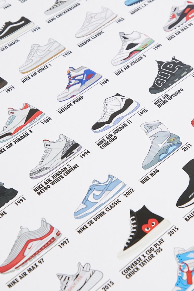 Sneaker Legends Wall Art 30x40 Print | Urban Outfitters UK