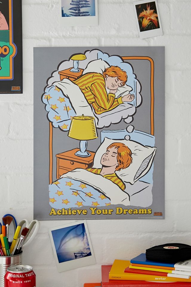 Stephen Rhodes Achieve Your Dreams Poster | Urban Outfitters UK