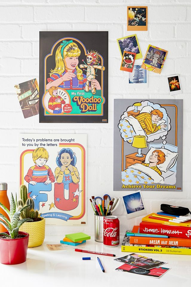 Stephen Rhodes Achieve Your Dreams Poster | Urban Outfitters UK