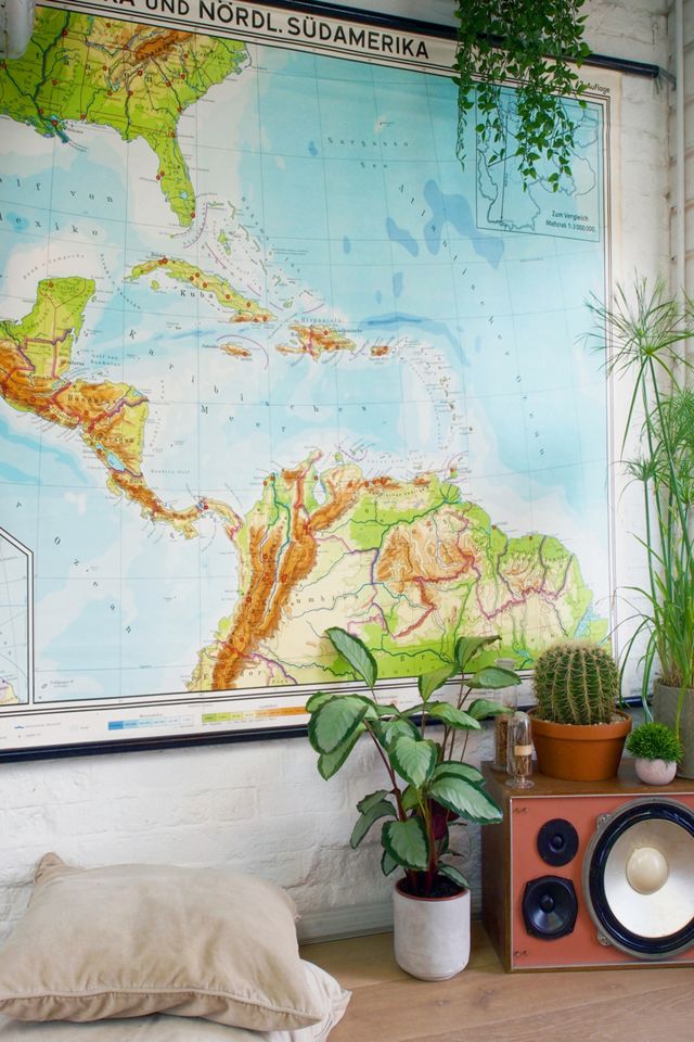 Urban Renewal Remade Vintage XL 1965 South America Canvas Map By George ...