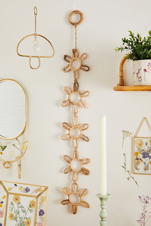 Flower Rattan Wall Hanging | Urban Outfitters UK