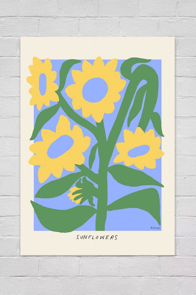 PSTR Studio Madelen Mollard Sunflowers II Print | Urban Outfitters UK