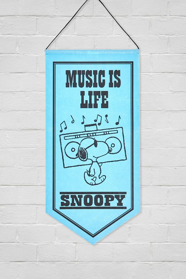 Snoopy Music Is Life Flag | Urban Outfitters UK