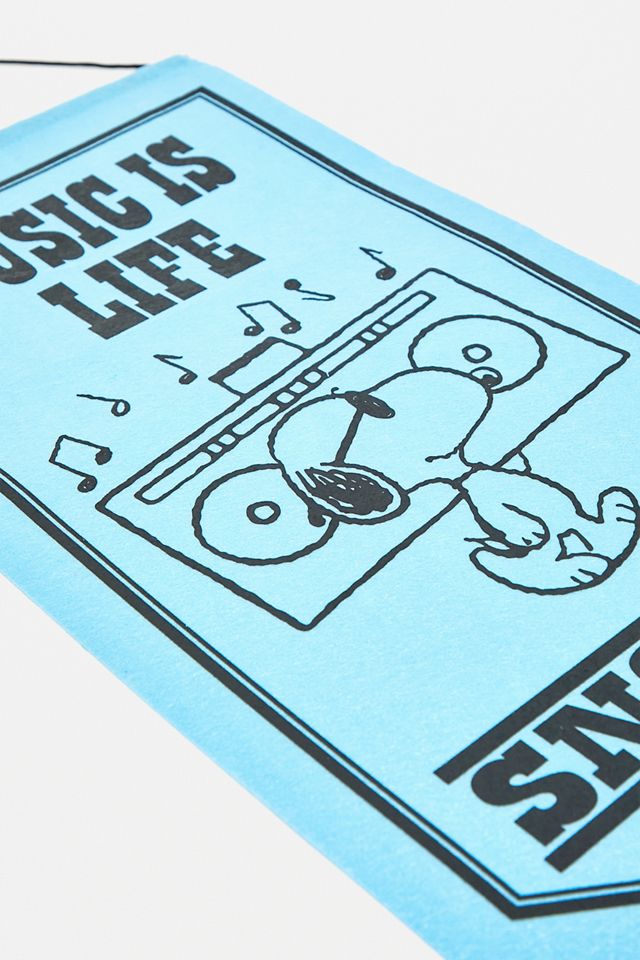 Snoopy Music Is Life Flag | Urban Outfitters UK
