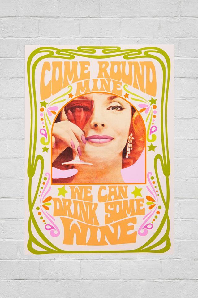 Printed Weird UO Exclusive Drink Some Wine A4 Wall Art Print | Urban ...