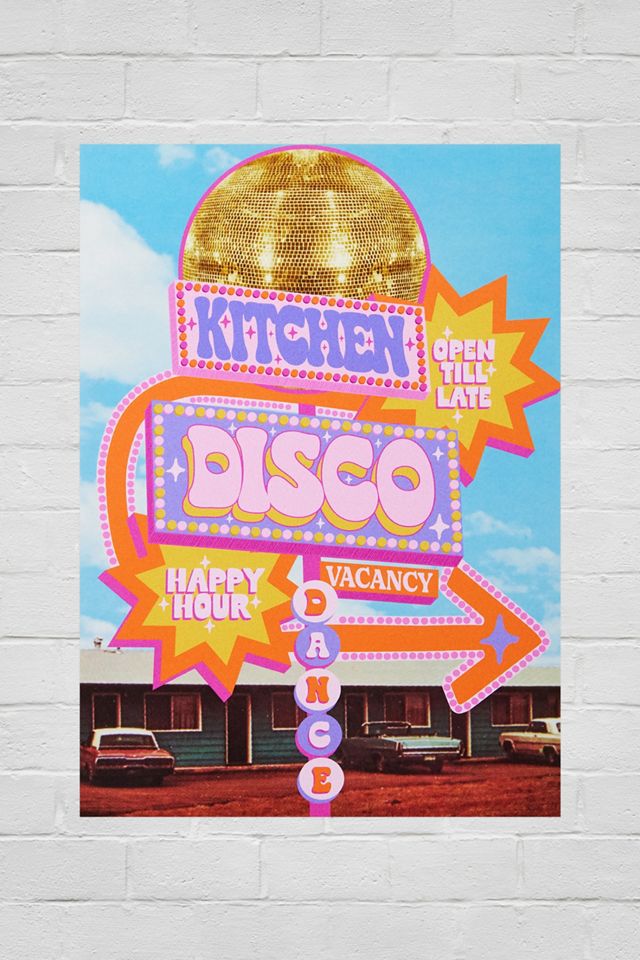 Printed Weird Kitchen Disco A4 Wall Art Print | Urban Outfitters UK