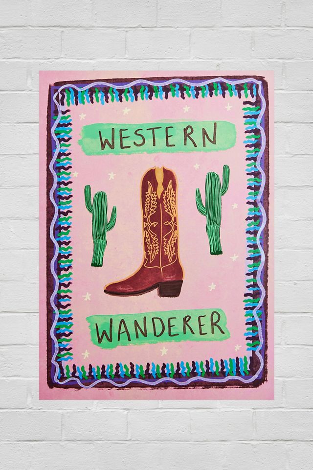 Illustrated By Weezy Western Wanderer 30x40 Wall Art Print | Urban ...