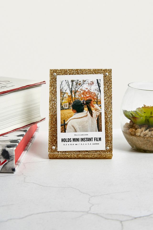 Gold Glitter Slanted Instax Mini Frame | Urban Outfitters UK