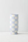 Frankie Blue Checkerboard Vase | Urban Outfitters UK