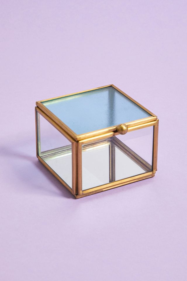 Small Coloured Glass Jewellery Box | Urban Outfitters UK