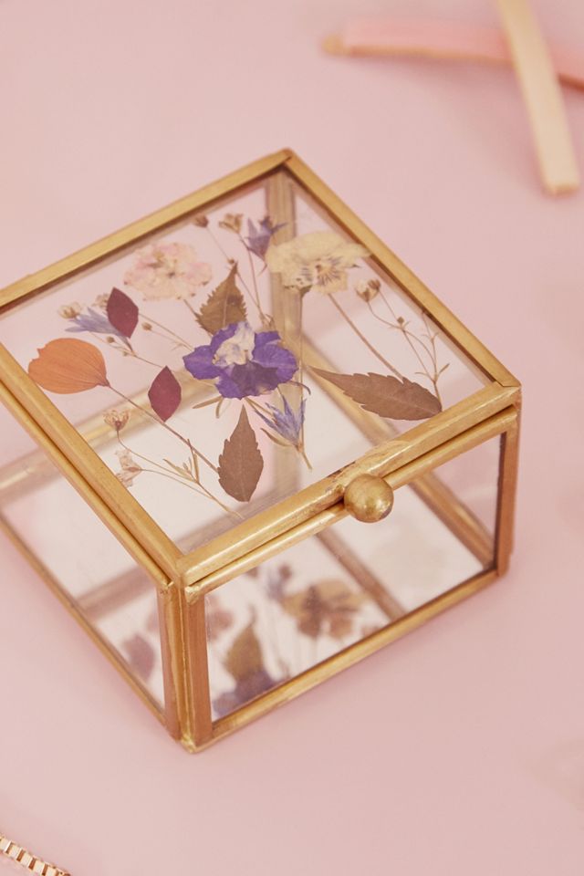 Mini Pressed Flower Jewellery Box | Urban Outfitters UK