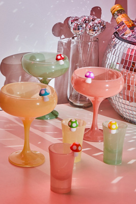Tiny Toadstools Mushroom Drink Marker Set | Urban Outfitters UK
