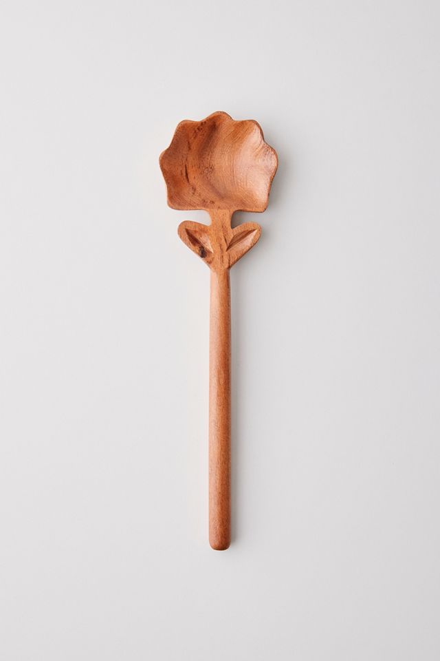 Daisy Wooden Serving Spoon | Urban Outfitters UK