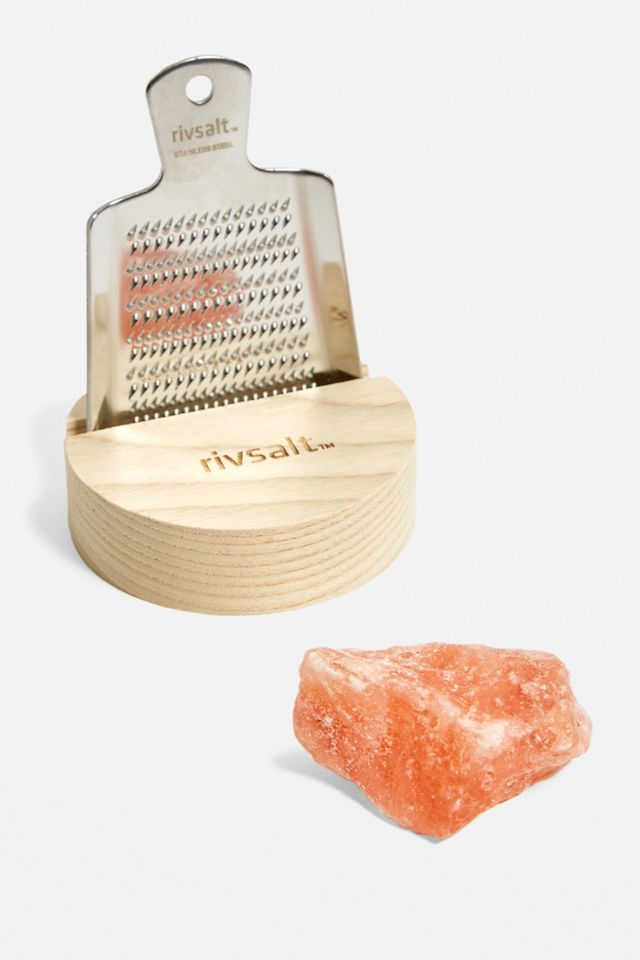 RIVSALT Natural Himalayan Pink Salt Rock and Grater Set | Urban ...