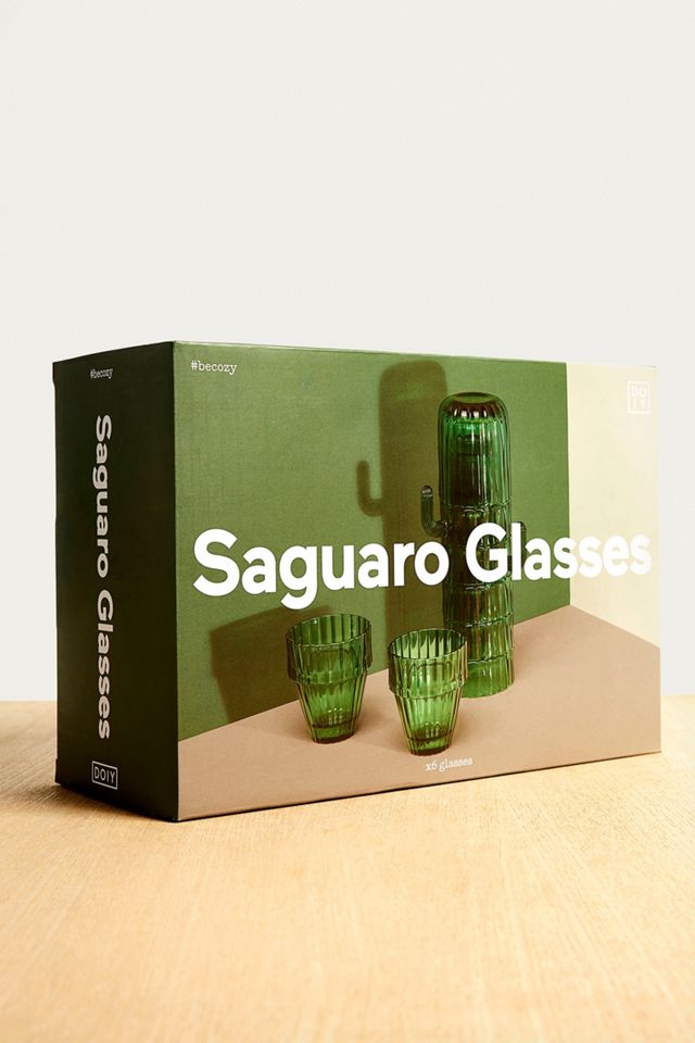 Saguaro Stacking Cactus Glass - Set of 6 | Urban Outfitters UK
