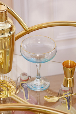 Blue Champagne Coupe Glass | Urban Outfitters UK