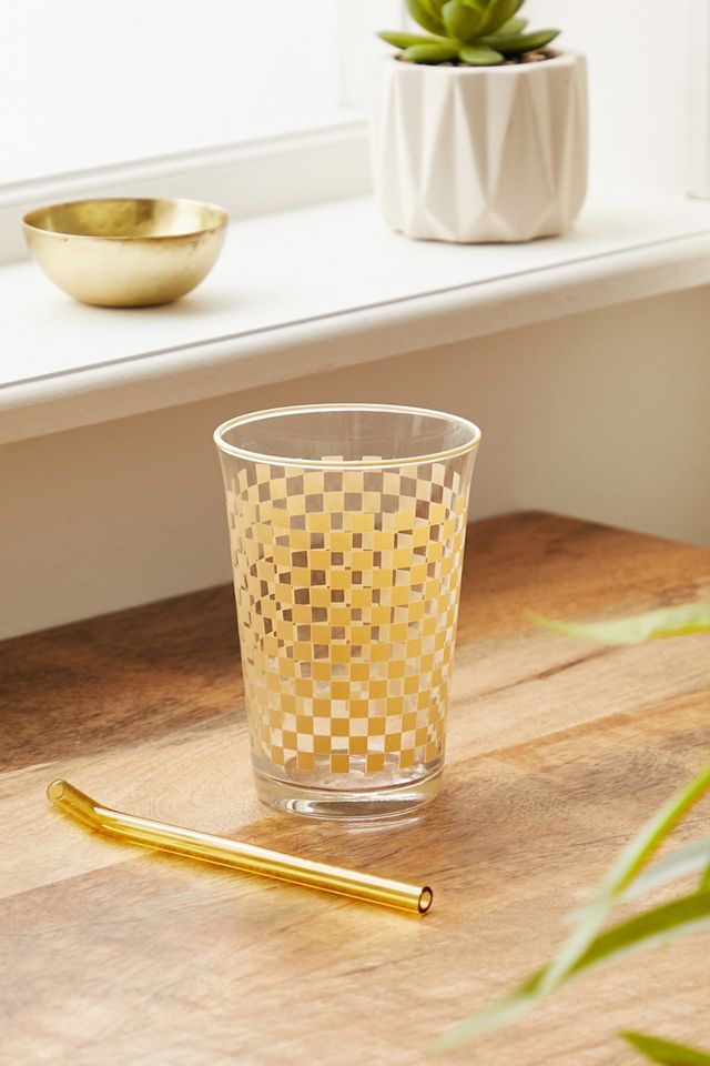 Frankie Check Glass Tumbler | Urban Outfitters UK