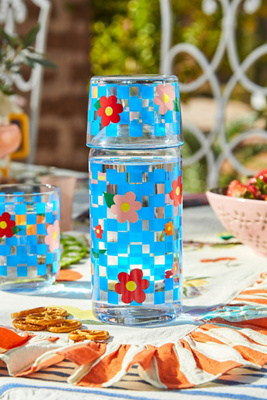 Ensemble carafe à damier et imprimé floral | Urban Outfitters FR