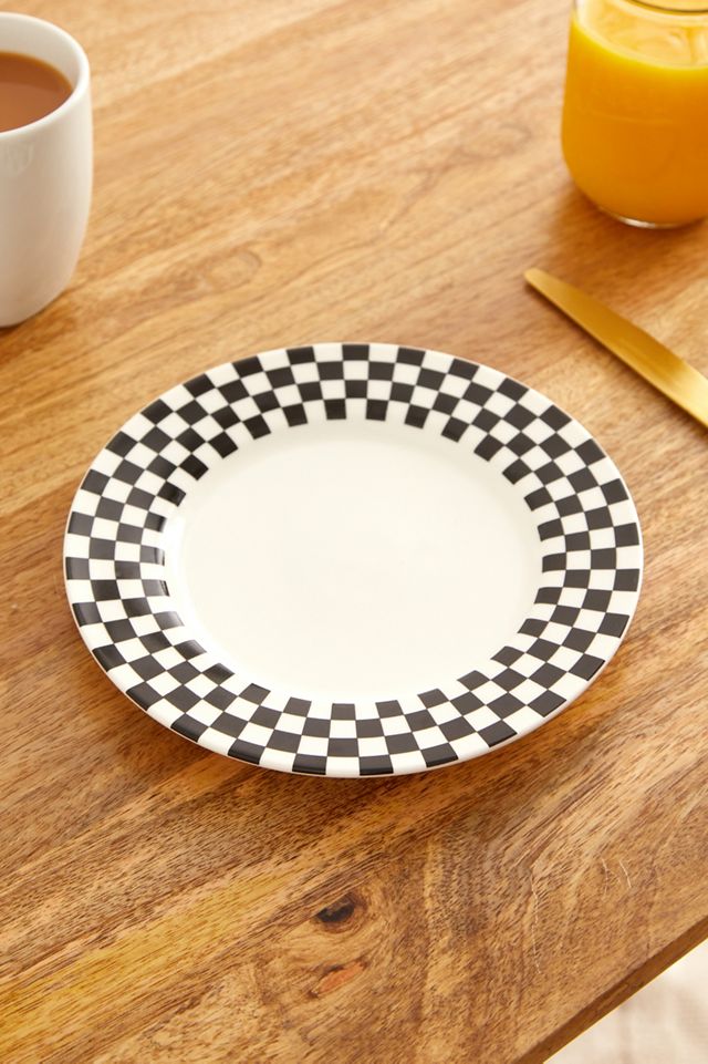 Black & White Checkerboard Deli Plate | Urban Outfitters UK