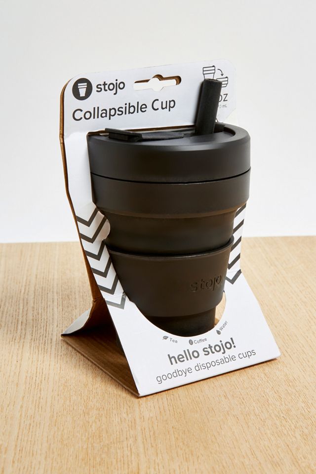 Stojo Large All Black Collapsible Travel Mug | Urban Outfitters UK