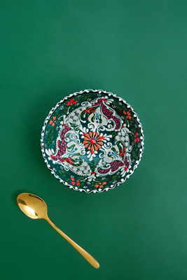 Floral Folk Design Hand-Painted Bowl | Urban Outfitters UK