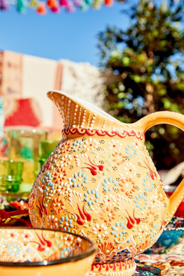 Fethiye Painted Yellow Jug | Urban Outfitters UK