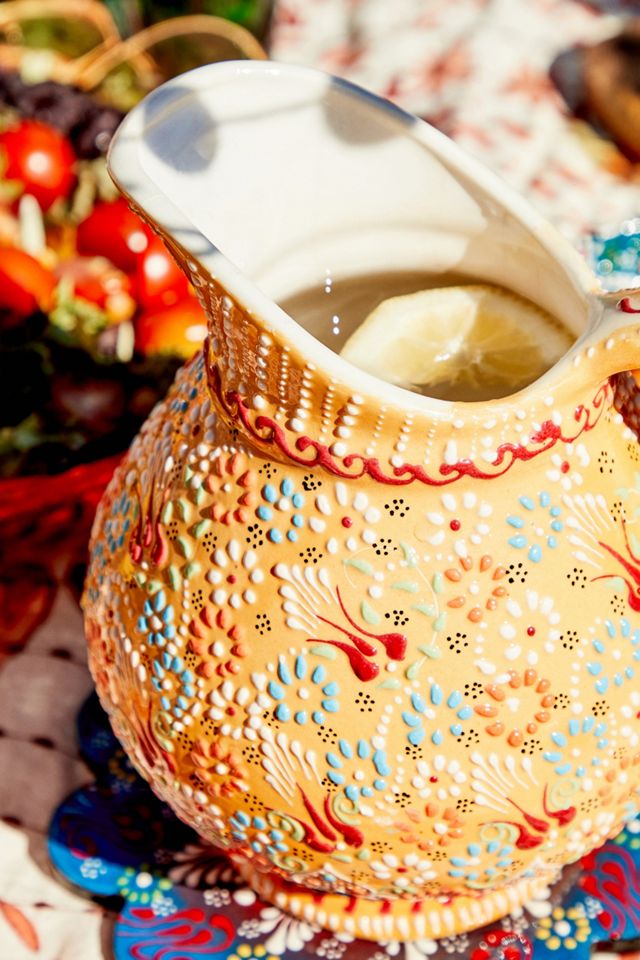Fethiye Painted Yellow Jug | Urban Outfitters UK